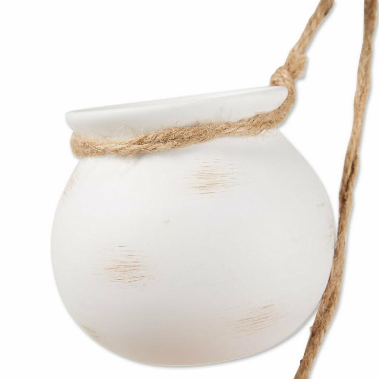 White Wash Terracota, Blue Tones & Neutral Garden Dangling Mini Pots