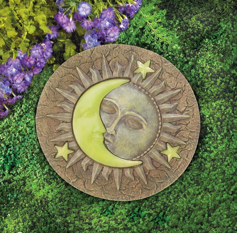 Sun & Moon Glowing Stepping Stone - Patio Lawn & Garden